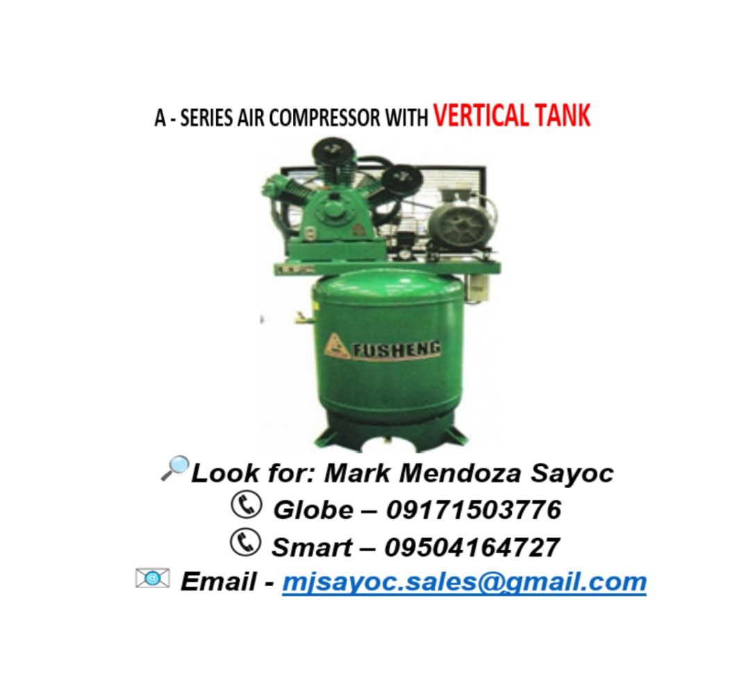 A - SERIES AIR COMPRESSOR WITH VERTICAL TANK, Commercial & Industrial ...