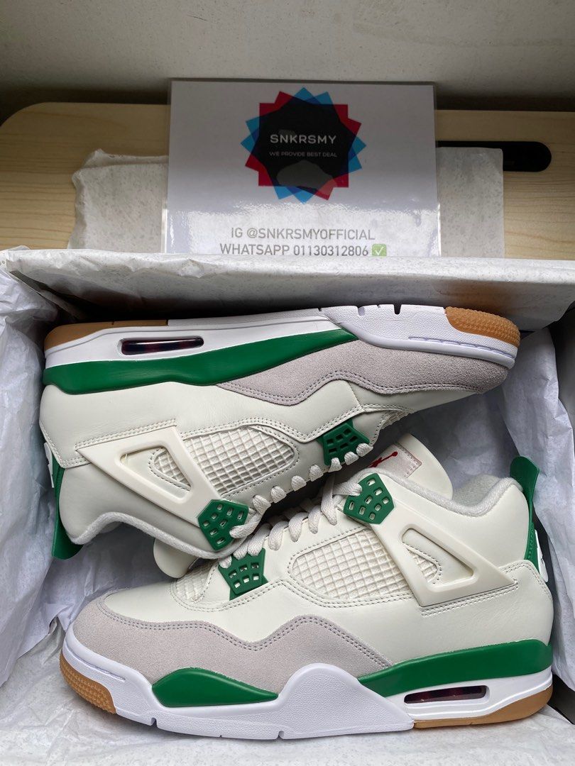 Air jordan 4 x Nike SB / Aj4 x nike SB Pine green, Men's Fashion ...