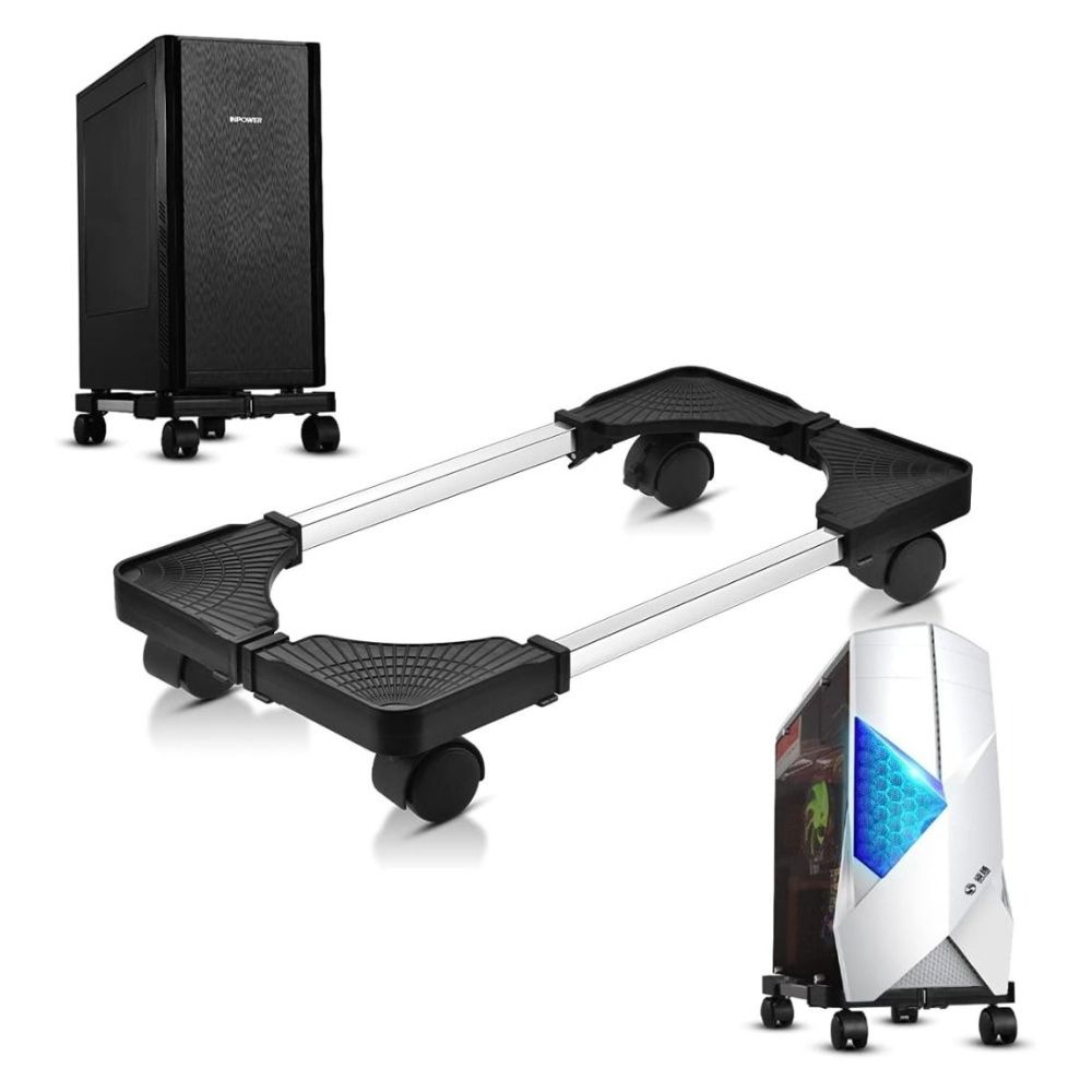 AkoaDa Computer Tower Stand, Adjustable Mobile CPU Stand with Rolling ...