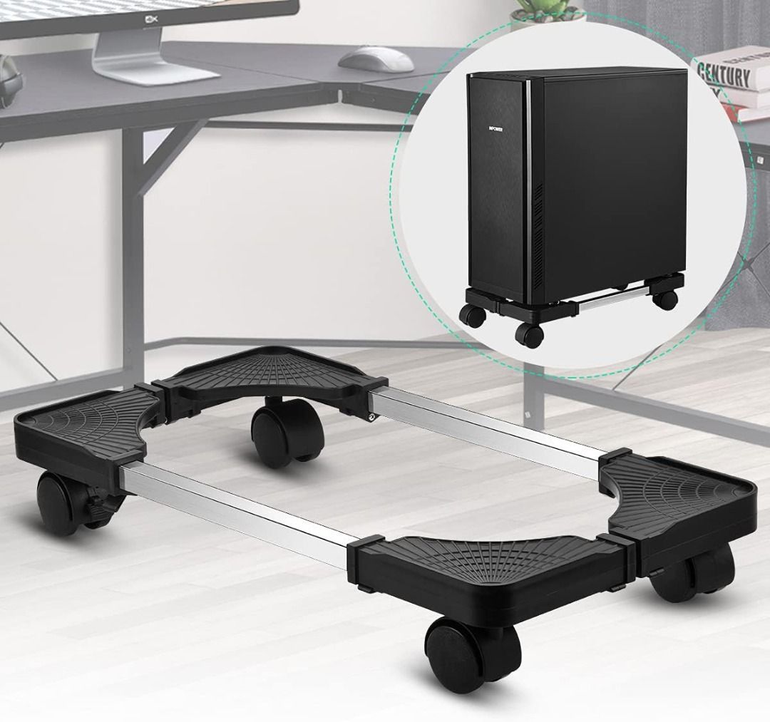 AkoaDa Computer Tower Stand, Adjustable Mobile CPU Stand with Rolling ...