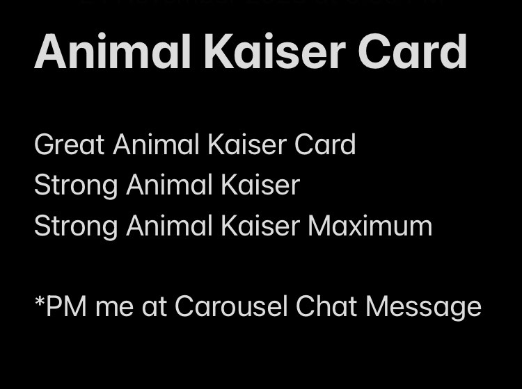 Animal Kaiser Card, Video Gaming, Gaming Accessories, Game Gift Cards ...