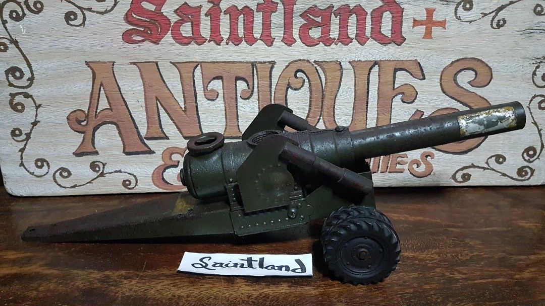 Antique 17 inch Solid Heavy Duty Toy Cannon Howitzer Vintage War ...