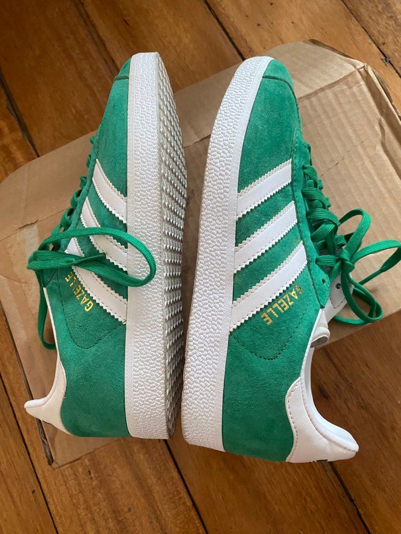 AUTH ADIDAS GRASS GREEN GAZELLE SNEAKERS SHOES, Women's Fashion ...