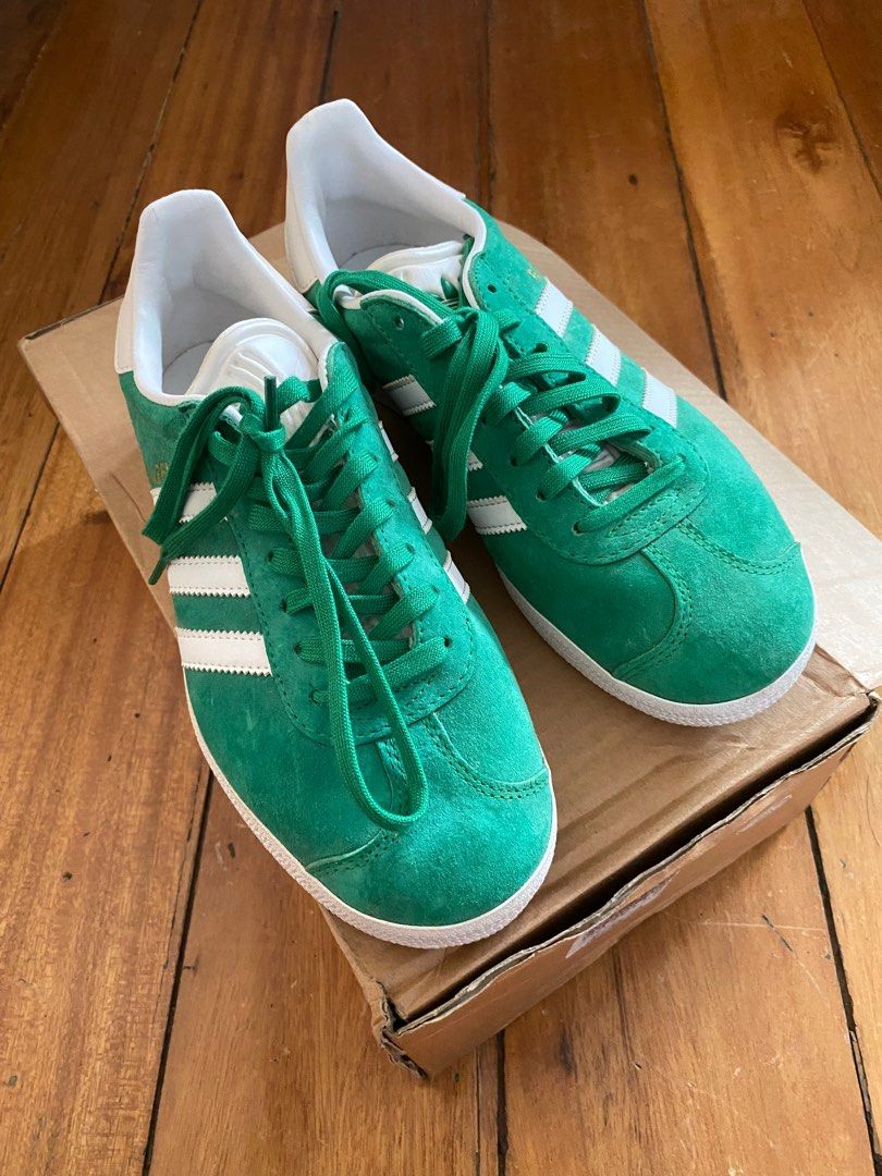 AUTH ADIDAS GRASS GREEN GAZELLE SNEAKERS SHOES, Women's Fashion ...