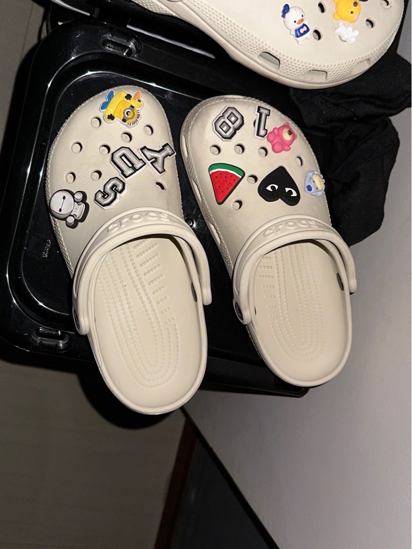 authentic cream crocs, Women's Fashion, Footwear, Flipflops and Slides ...
