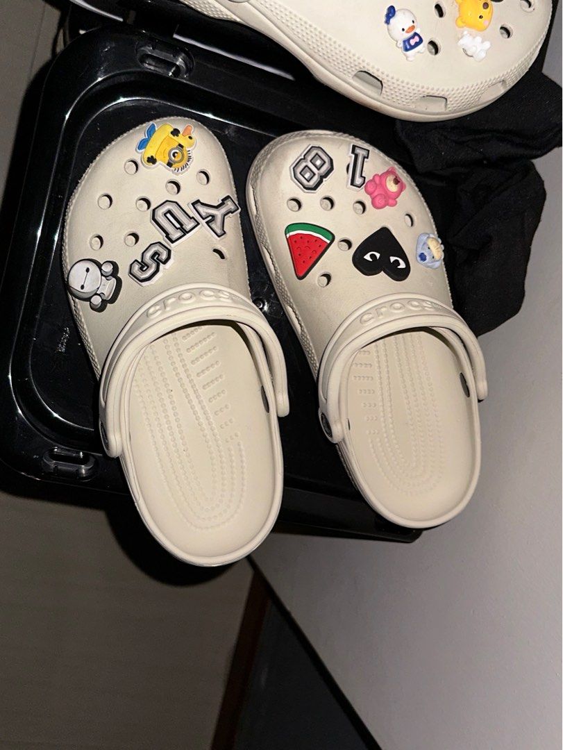 authentic cream crocs, Women's Fashion, Footwear, Flipflops and Slides ...