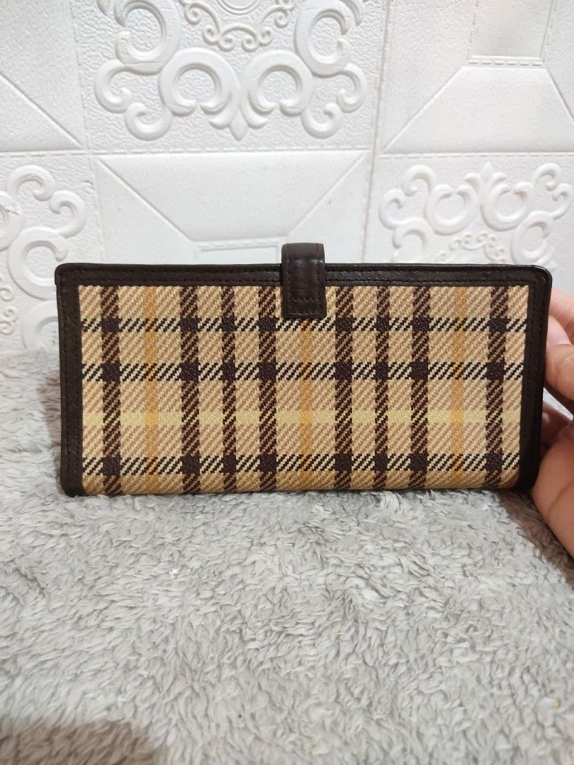 Authentic DAKS plaid bifold long wallet, Luxury, Bags & Wallets on ...