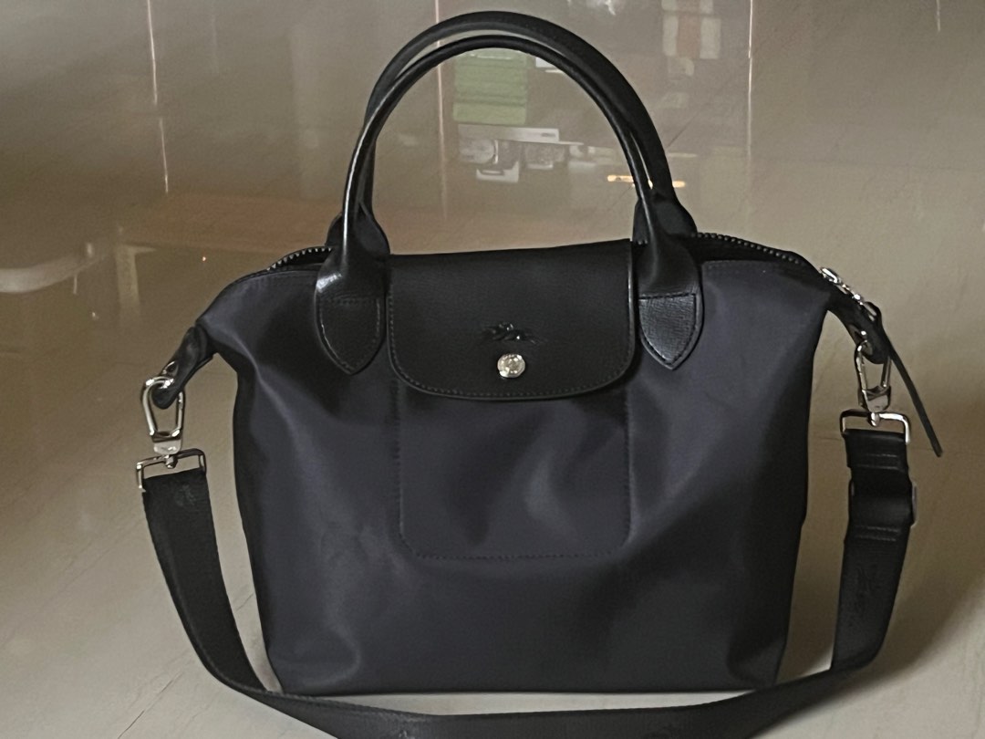 Authentic Longchamp Neo Le Pliage Small Top Handle Crossbody Black ...