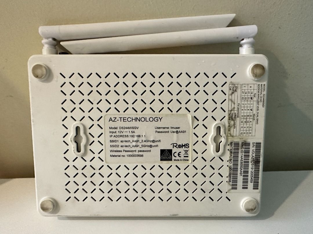 AZTech Unifi Router DS244WSGV, Computers & Tech, Parts & Accessories ...