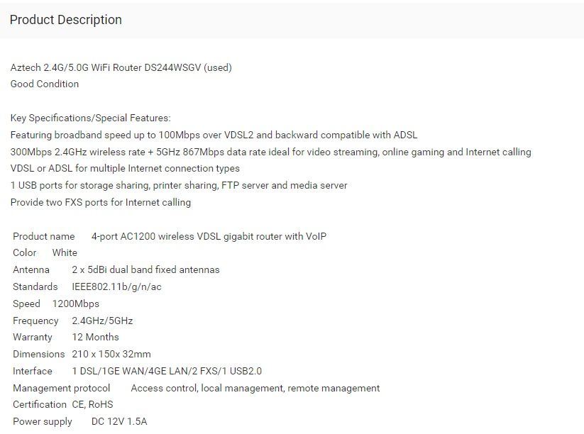 AZTech Unifi Router DS244WSGV, Computers & Tech, Parts & Accessories ...