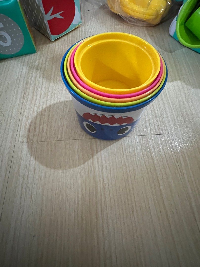 Baby Shark Tower stacking cups, Babies & Kids, Infant Playtime on Carousell