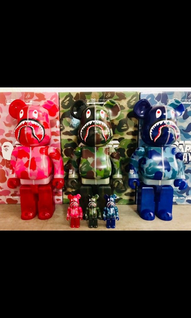 Bape ABC shark camo bear brick 400% 100% set, Hobbies & Toys, Toys ...