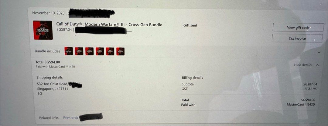 Call of duty MW3 2023 gift code for sale, Video Gaming, Video Games ...