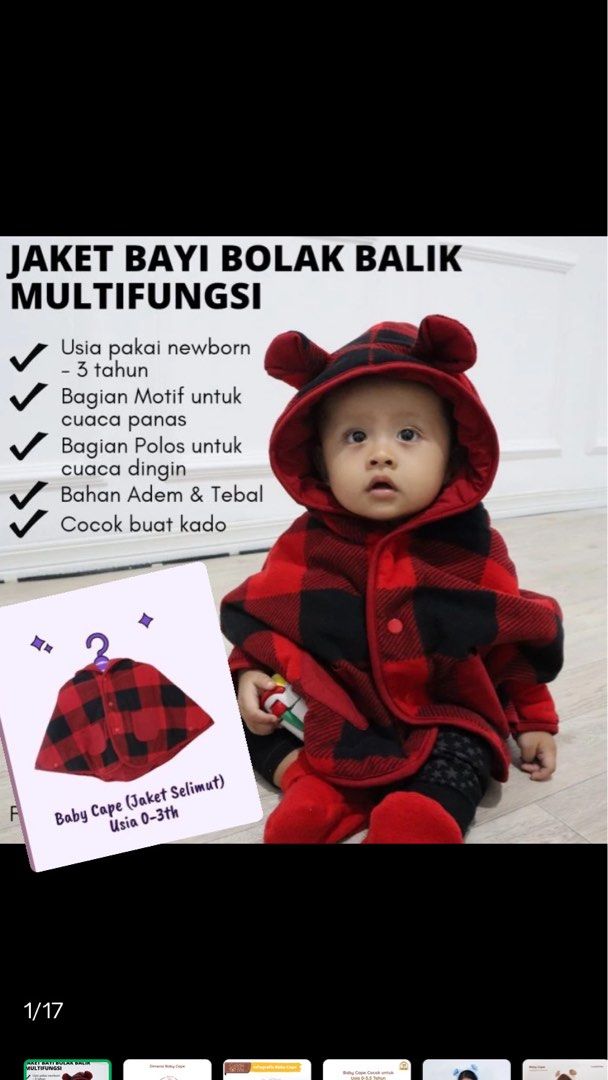Cape 1-3 tahun, Bayi & Anak, Baju Bayi di Carousell