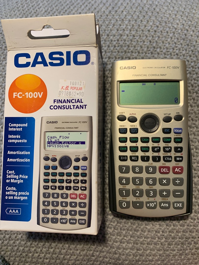CASIO FC-100V FINANCIAL CALCULATOR, Hobbies & Toys, Stationery & Craft ...