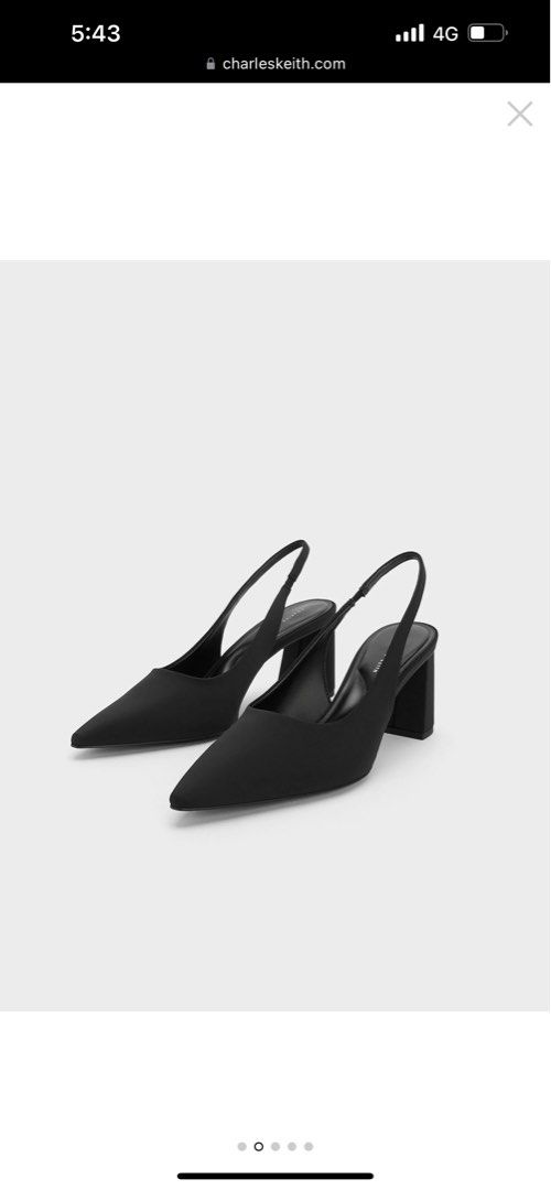 Charles & Keith Trapeze Heel Slingback Pumps, Women's Fashion, Footwear ...