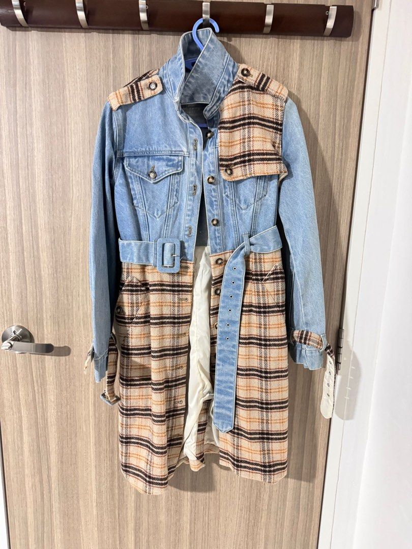 Checked Denim jacket, Women's Fashion, Coats, Jackets and Outerwear on ...