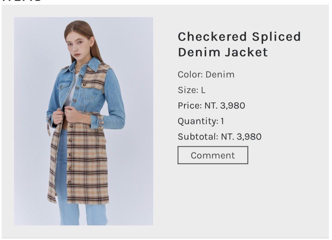 Checked Denim jacket, Women's Fashion, Coats, Jackets and Outerwear on ...