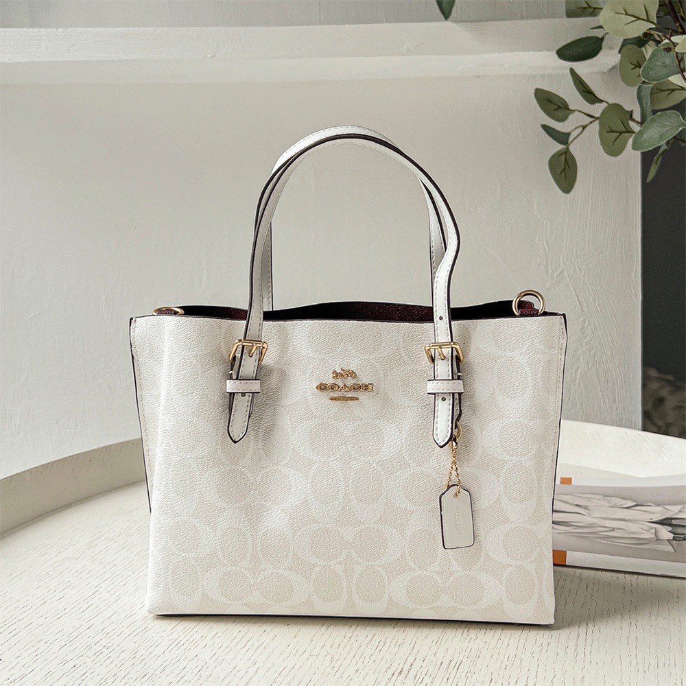 Coach Tote Bag Mollie Signature White, Barang Mewah, Tas & Dompet di ...