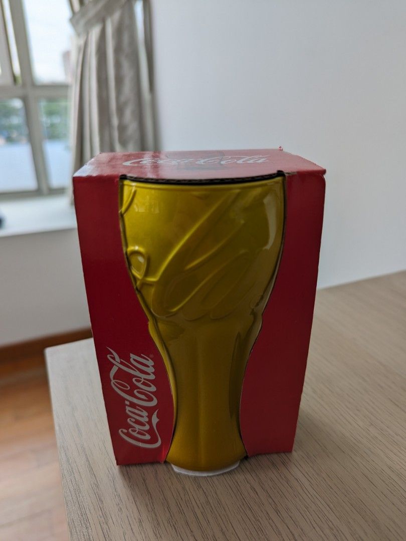 Coca Cola Glass Tumbler - Gold Color, Furniture & Home Living ...
