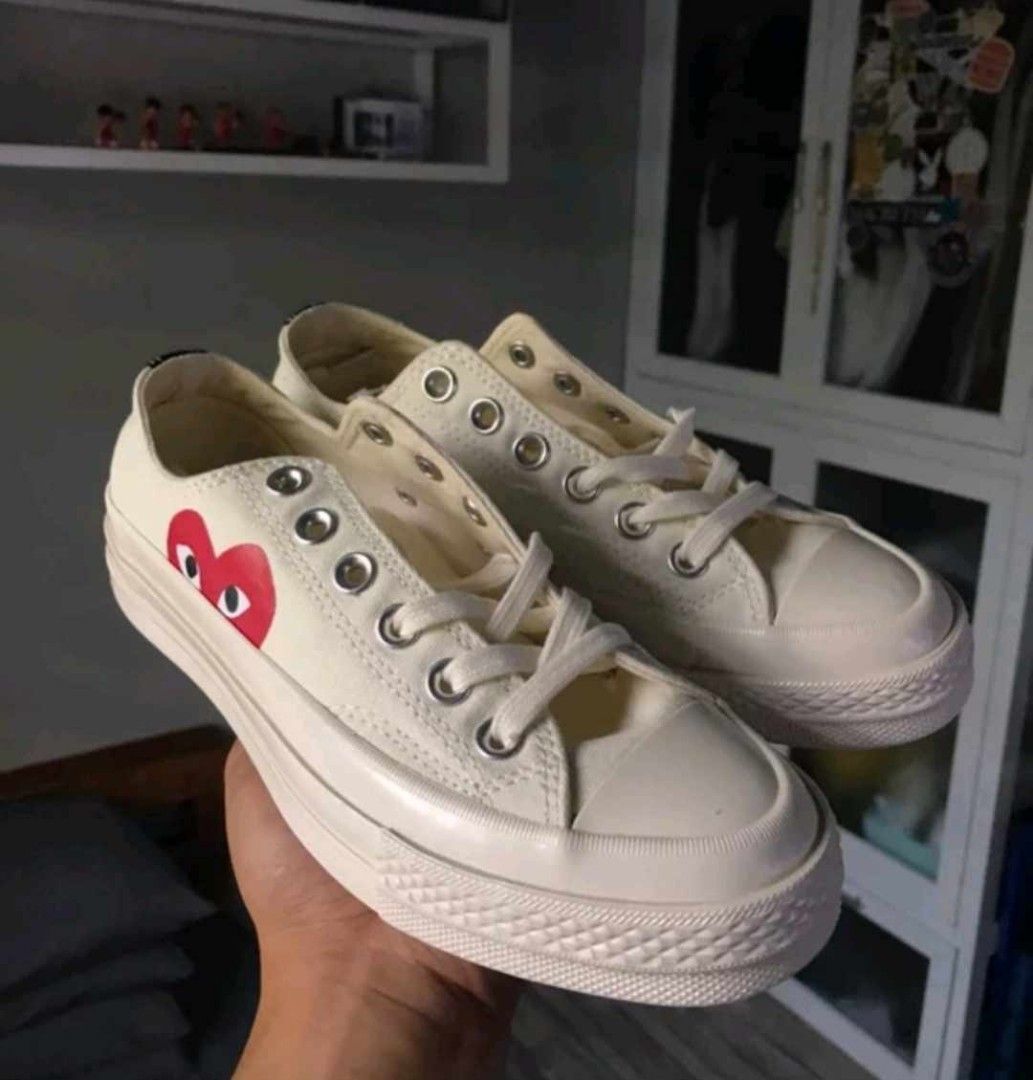 Converse Cdg Low Cream, Men's Fashion, Footwear, Sneakers on Carousell