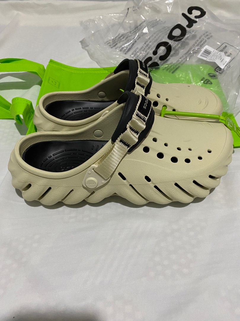 Crocs Echo Clog (Bone Black), Men's Fashion, Footwear, Slippers & Slides on Carousell