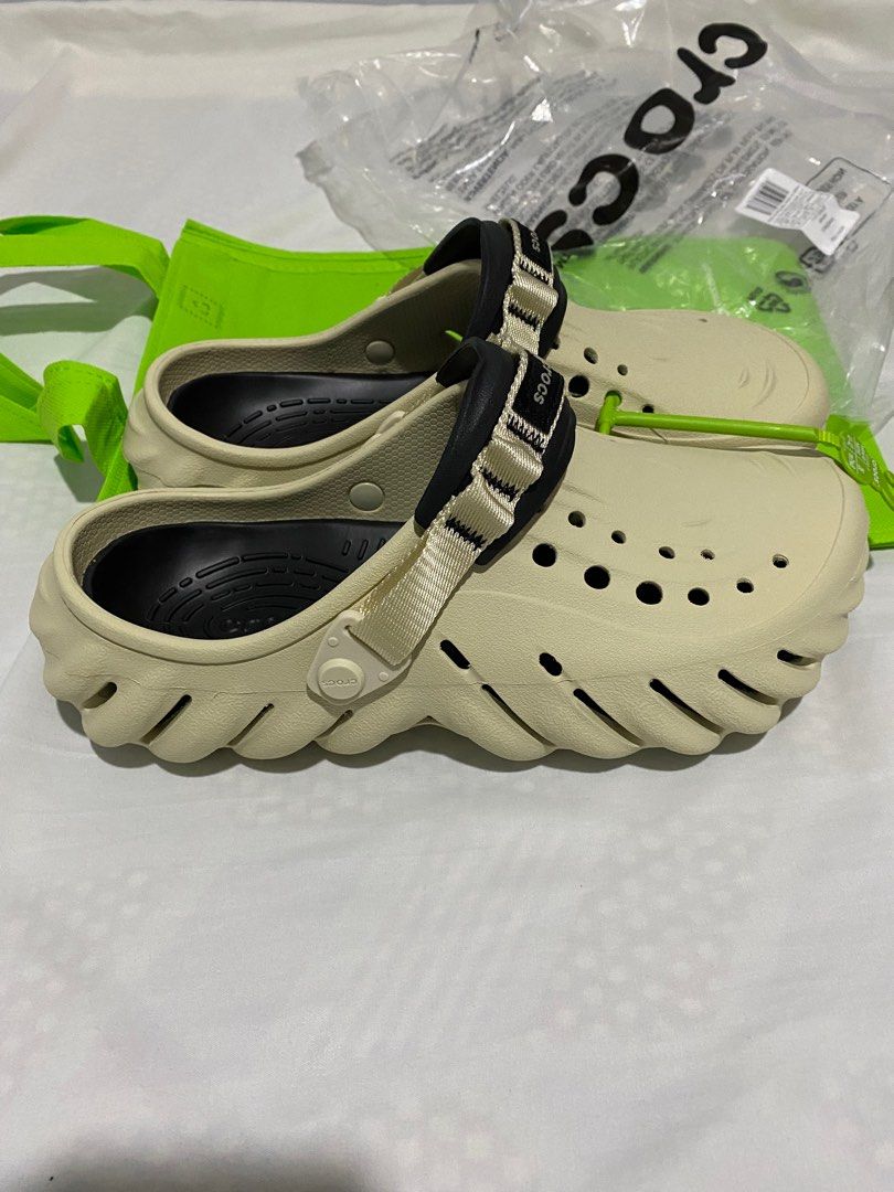 Crocs Echo Clog (Bone Black), Men's Fashion, Footwear, Slippers ...