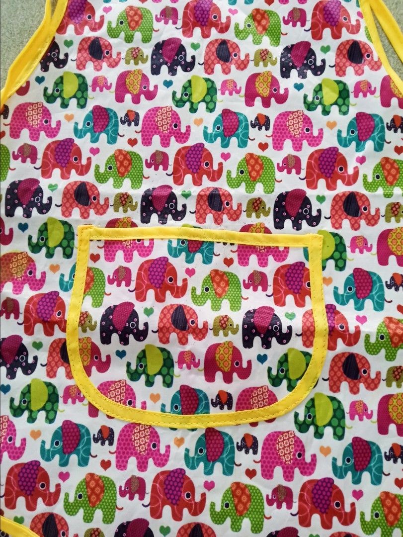Daiso Elephant Design Kid's Apron, Babies & Kids, Babies & Kids Fashion ...