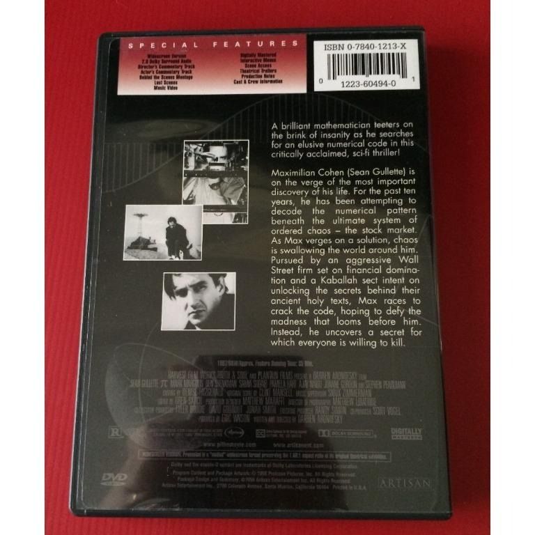 DVD Pi (1998) - Sean Gullette - Darren Aronofsky Directorial Debut ...