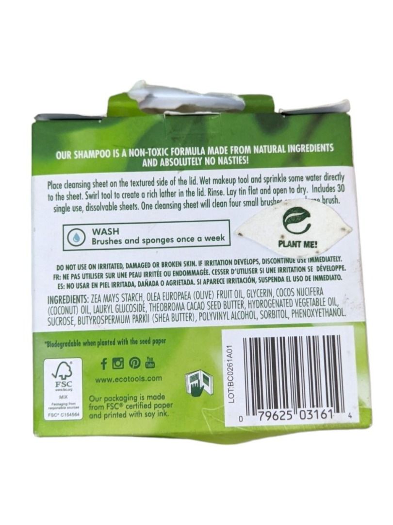 EcoTools Dissolving Brush Cleansing Sheets, 30 Sheet Count, Beauty ...