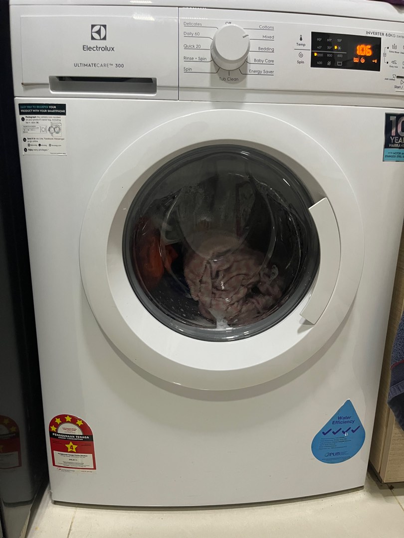 Electrolux Washing Machine inverter 8 kg, TV & Home Appliances, Washing ...