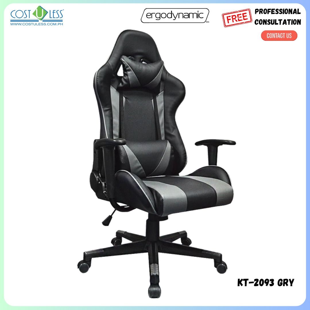 Ergodynamic KT-2093 Racing Faux Leather Hi Back Swivel Gaming Chair ...
