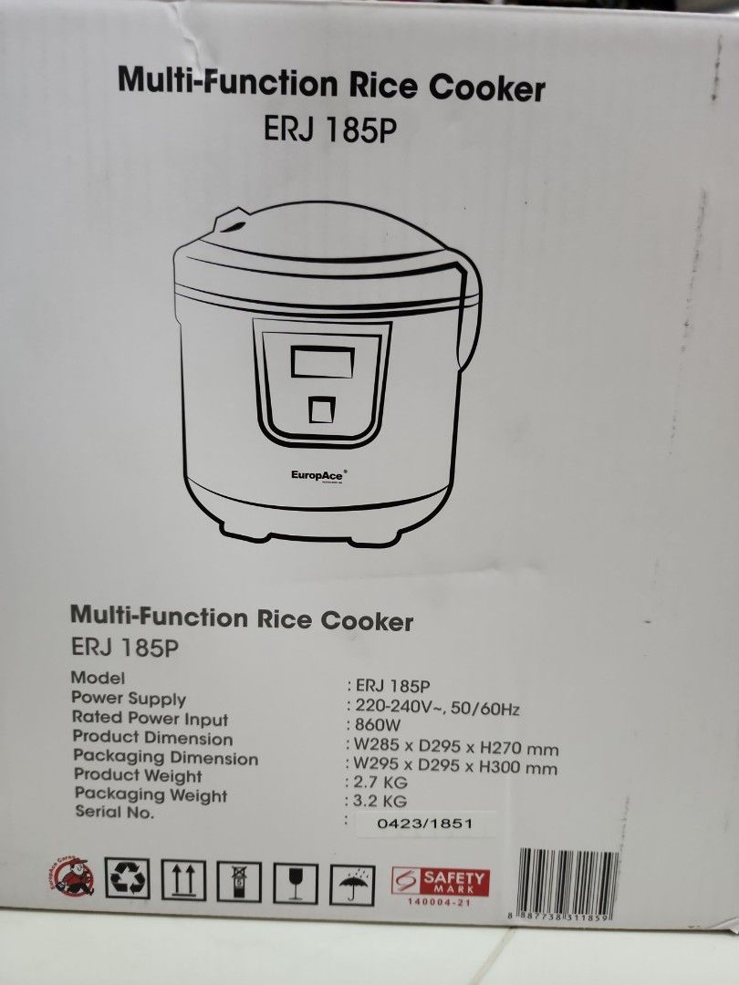 EuropAce Rice Cooker, TV & Home Appliances, Kitchen Appliances, Cookers ...