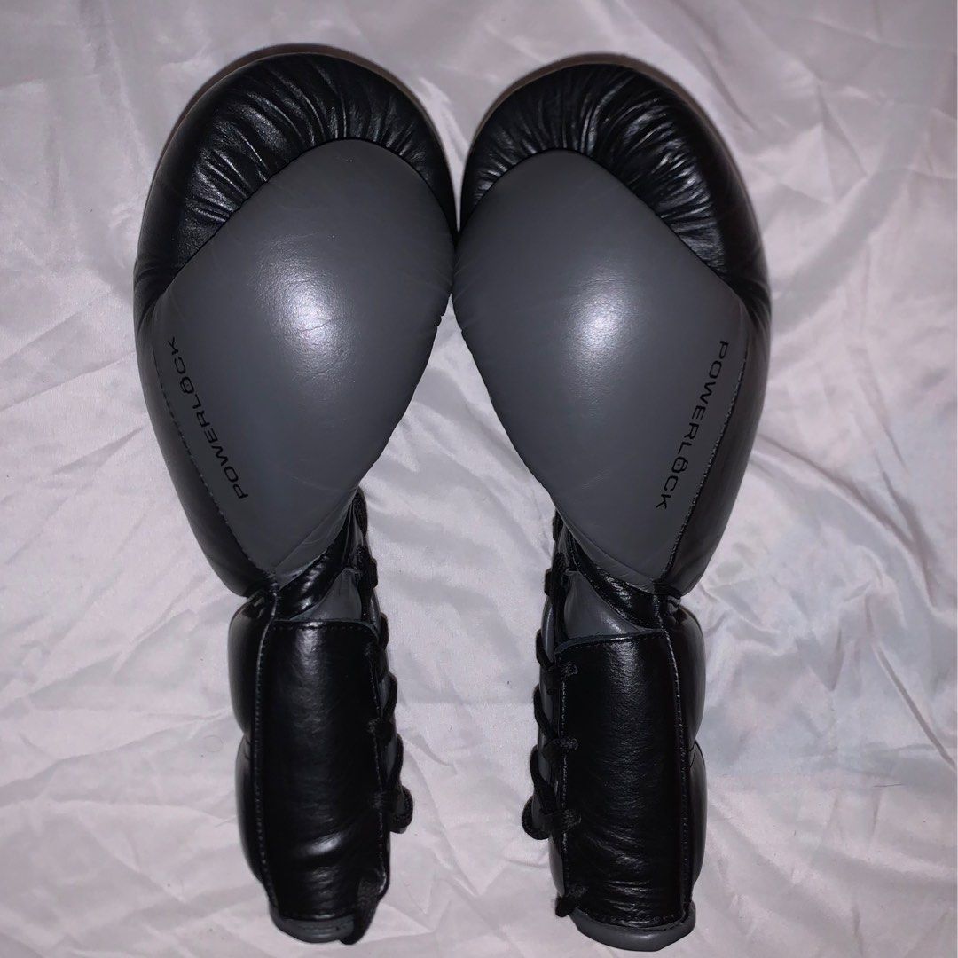 Everlast Powerlock 2 Lace Up Boxing Gloves 16oz (Black/Grey), Sports ...