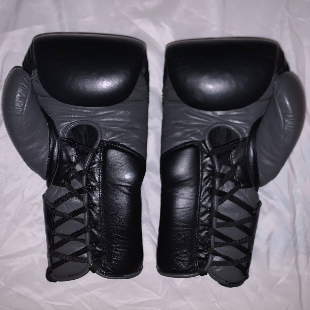 Everlast Powerlock 2 Lace Up Boxing Gloves 16oz (Black/Grey), Sports ...