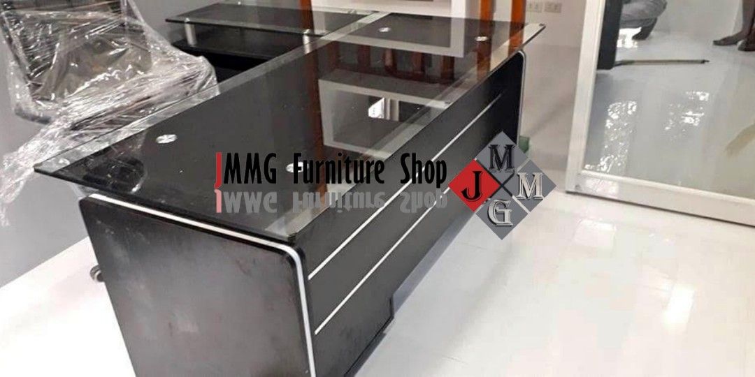 Executive table glass top, Furniture & Home Living, Furniture, Tables ...