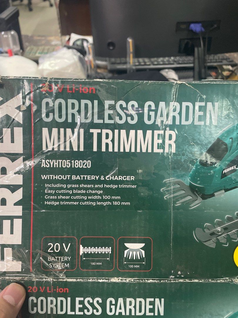 Ferrex Cordless Garden Mini Trimmer, Furniture & Home Living, Gardening ...