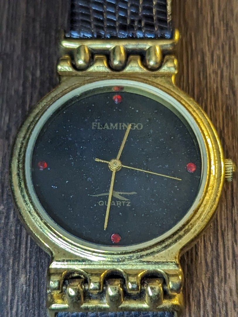 Flamingo Deluxe Quartz Original Watch For Wowan Leather Strap Vintage ...