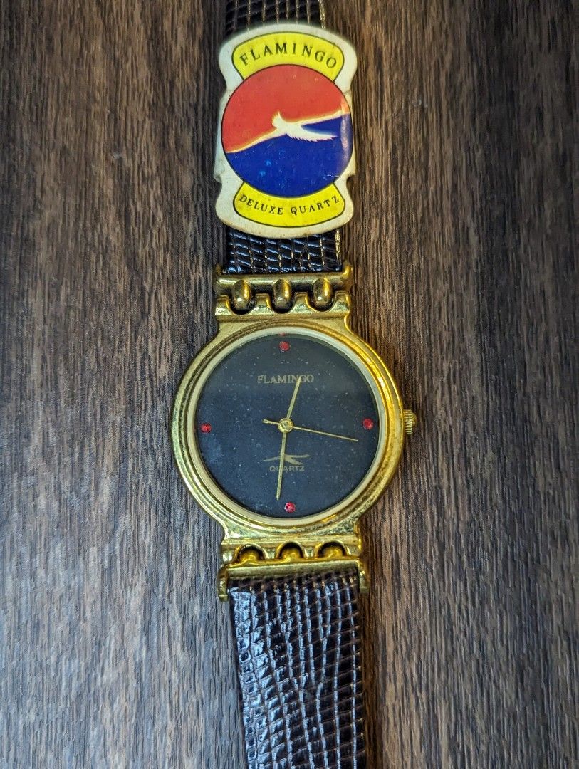 Flamingo Deluxe Quartz Original Watch For Wowan Leather Strap Vintage ...