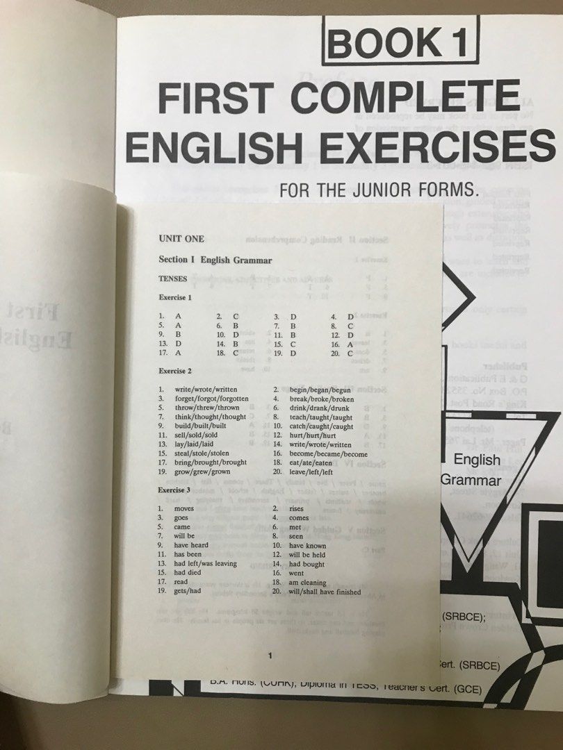 Form 1-3 english exercise grammar comprehension writing, 興趣及遊戲, 書本 & 文具 ...