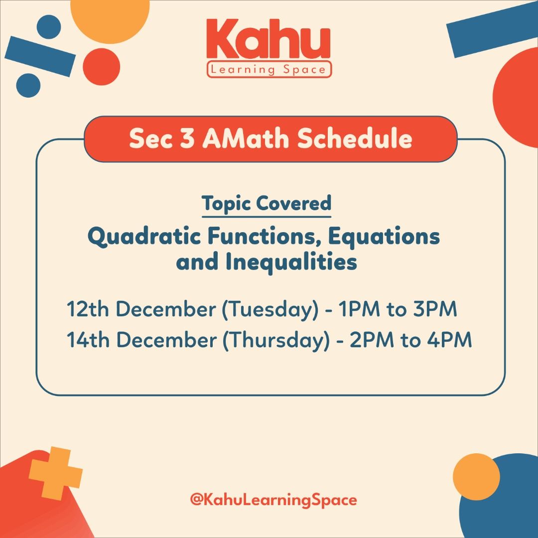 FREE 2024 Math HeadStart Program For Upcoming Secondary 1 to 3 ...