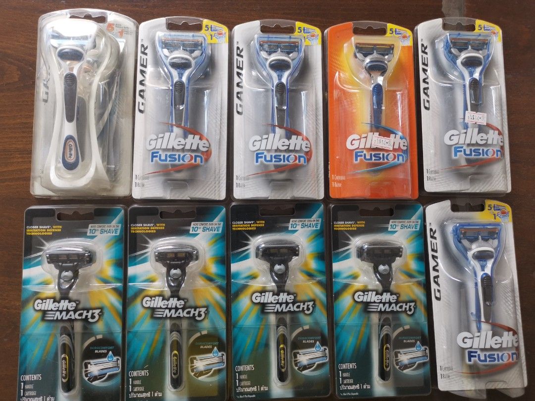 Gillette fusion Razer Blade + Mach 3 handle, Beauty & Personal Care ...
