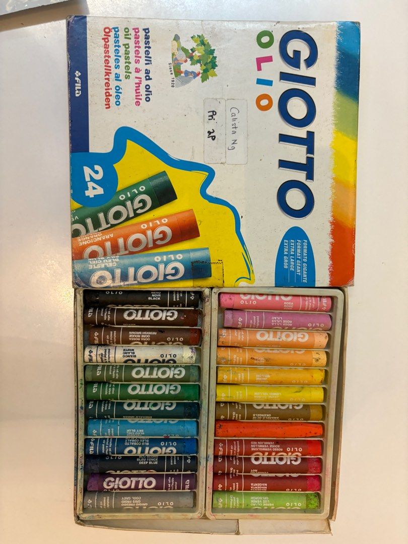 Giotto Olio crayons oil pastels 24 pieces, Hobbies & Toys, Stationery ...