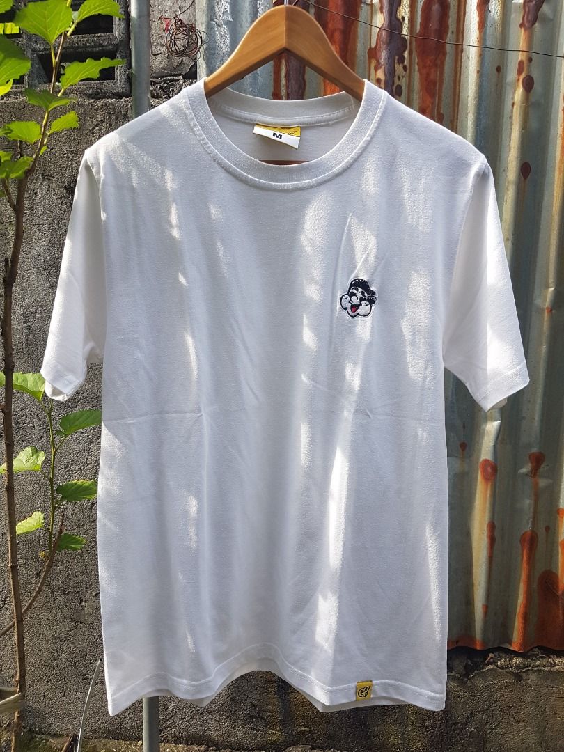 Gnarly Plain White Tee /w Embroidered Logo, Men's Fashion, Tops & Sets ...