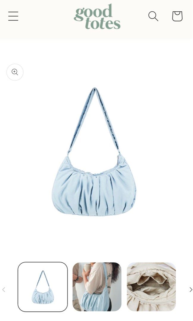 good totes Small Croissant Sling (Blueberry) goodtotes, Women's Fashion ...