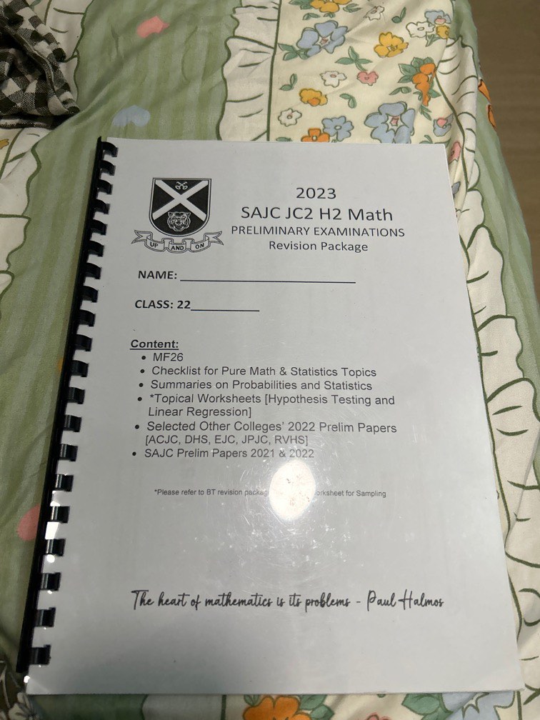 H2 MATH ALEVEL other jc prelim papers, Hobbies & Toys, Books ...