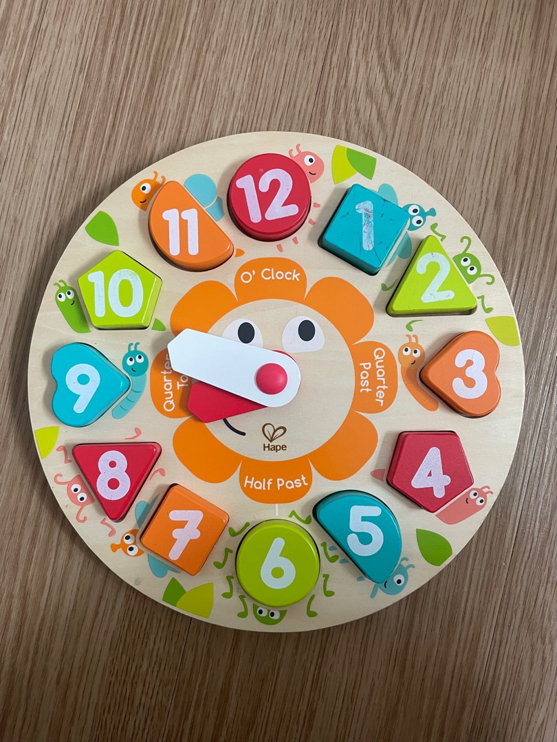 HAPE Chunky Clock Puzzle for Toddlers, Babies & Kids, Infant Playtime ...