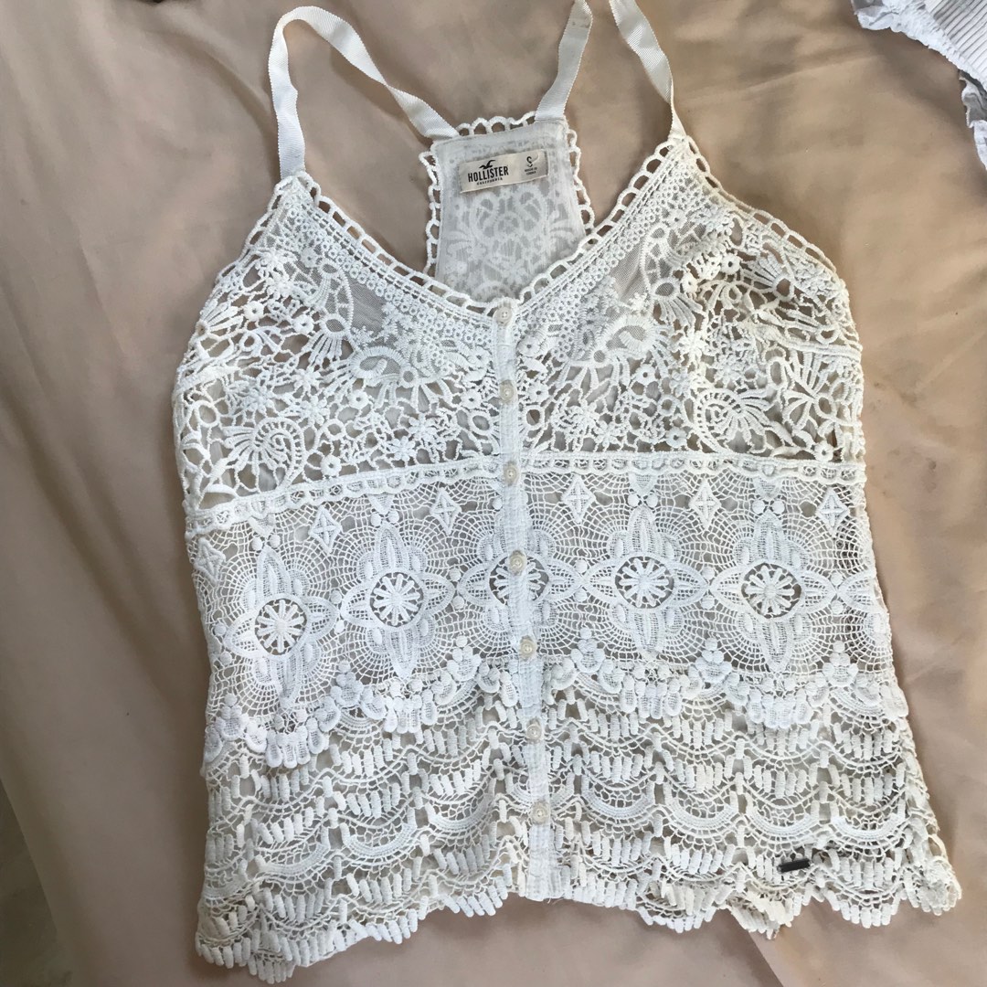 Hollister Crochet Beach Sleeveless/ Sando Top, Women's Fashion, Tops ...
