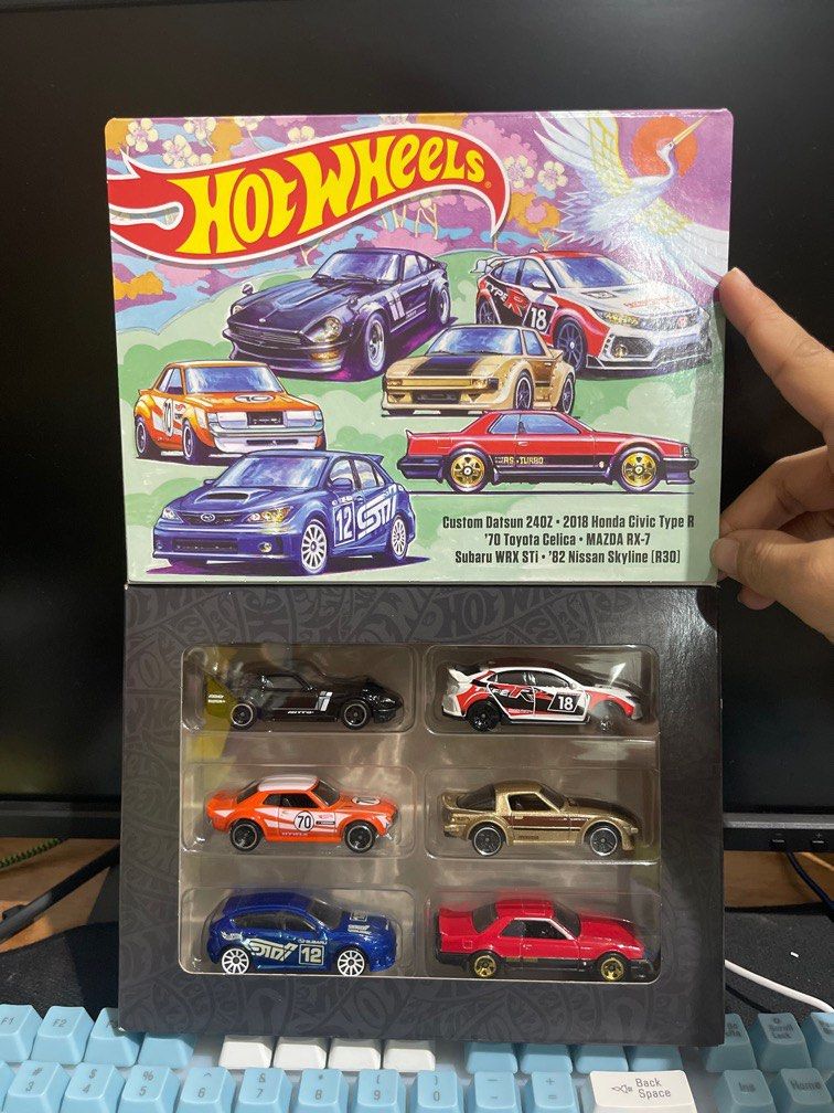 Hotwheels JDM 6-Pack Collectible Box Set Datsun Honda Toyota Mazda ...