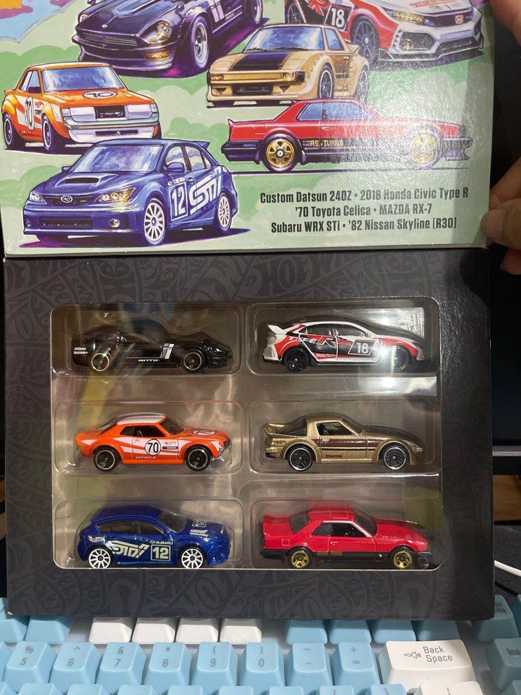 Hotwheels JDM 6-Pack Collectible Box Set Datsun Honda Toyota Mazda ...